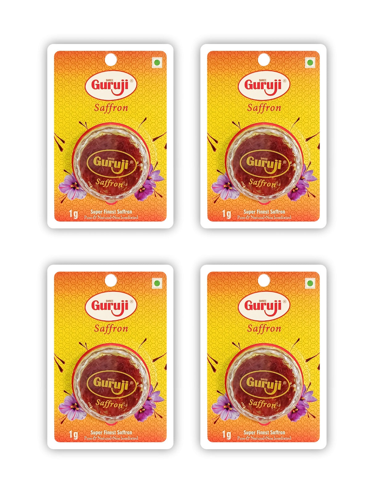 Pure Saffron (Kesar) (1 Gm) (Pack of 4 X 1gram = 4grams) – Guruji Products